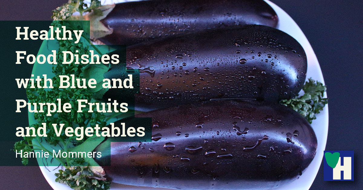 Healthy Food Dishes with Blue and Purple Fruits and Vegetables